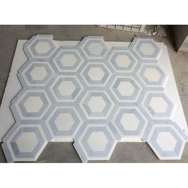 Blue Celeste Marble Hexagon Tiles - XIAMEN HIBO STONE supplier